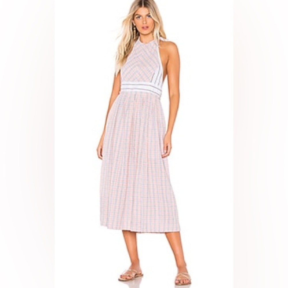 Free People Color Theory Midi Dress In Pink Combo - Gem